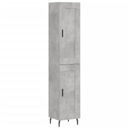 vidaXL - Highboard Betongrau 34,5x34x180 cm Holzwerkstoff