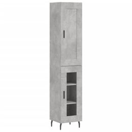 vidaXL - Highboard Betongrau 34,5x34x180 cm Holzwerkstoff