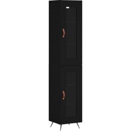 vidaXL - Highboard Schwarz 34,5x34x180 cm Holzwerkstoff