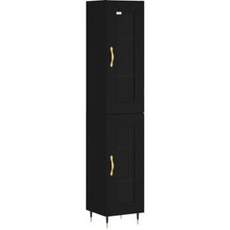 vidaXL - Highboard Schwarz 34,5x34x180 cm Holzwerkstoff