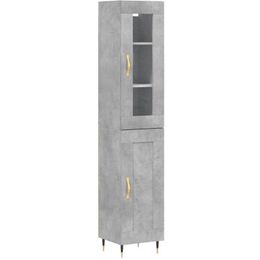 vidaXL - Highboard Betongrau 34,5x34x180 cm Holzwerkstoff