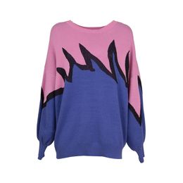 Influencer Pullover Damen Gr&ouml;&szlig;e M blau / lila / pink