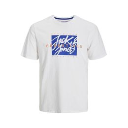 Jack & Jones JACK & JONES T-Shirt 'JJColton' Herren Gr&ouml;&szlig;e L blau / orange / wei&szlig;