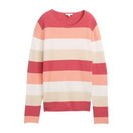 Tom Tailor Pullover Damen Gr&ouml;&szlig;e XXS beige / rosa / rot / wei&szlig;