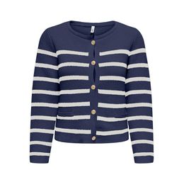 Only Strickjacke 'ONLLAURA' Damen Gr&ouml;&szlig;e L dunkelblau / naturwei&szlig;