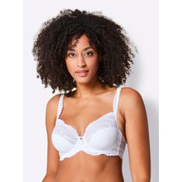w&auml;schepur sheego Gro&szlig;e Gr&ouml;&szlig;en B&uuml;gel-BH mit elastischer Spitze, wei&szlig;, Gr&ouml;&szlig;e 80C - Damen