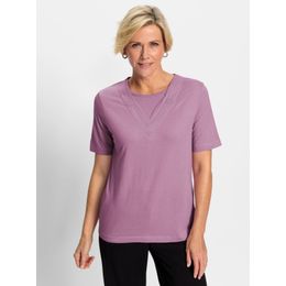 WITT Damen Kurzarmshirt in 2-in-1-Optik, orchidee, Gr&ouml;&szlig;e 40