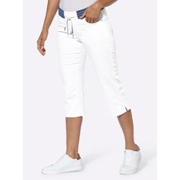 Heine Damen Caprijeans, Wei&szlig;, Gr. 54, Straight, Material: Baumwolle