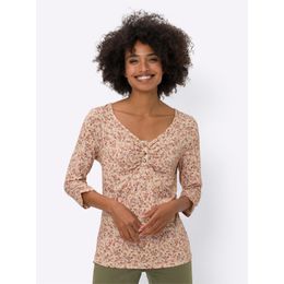 Heine Damen Print-Shirt, Braun, Gr. 38, 3/4 Arm Shirts, Material: Viskose