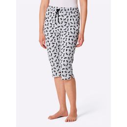 w&auml;schepur w&auml;schepur Damen Caprihose mit Katzen-Dessin, grau-meliert-schwarz-bedruckt, Gr&ouml;&szlig;e 36/38