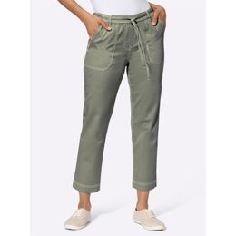 WITT Damen 7/8-Jeans Schlupfform, mit Dehnbund, khaki, Gr&ouml;&szlig;e 20