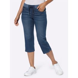 WITT Damen Caprijeans mit Rundum-Dehnbund, blue-stone-washed, Gr&ouml;&szlig;e 38