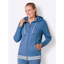 feel good Damen Jacke, Blau, Gr. 36/38, Sweatjacken, Material: Baumwolle