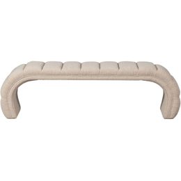 Bank Woood "Traffic", beige (natur), B:163cm H:47cm T:51cm, Polyester, Sitzbänke, Sitzbank mit grob gewebten Stoff, Breite 163 cm