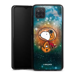 DeinDesign Galaxy A12 Handy Silikon H&uuml;lle Case schwarz Handyh&uuml;lle Official Licensed Product Astronaut Snoopy