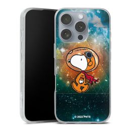 DeinDesign iPhone 16 Pro Handy Silikon H&uuml;lle Case transparent Handyh&uuml;lle Official Licensed Product Snoopy Astronaut Silikon Case