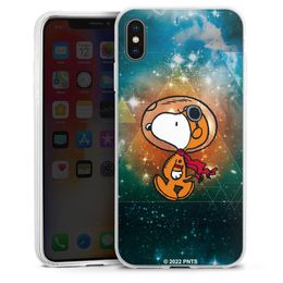 DeinDesign iPhone Xs Max Handy Silikon H&uuml;lle Case transparent Handyh&uuml;lle Official Licensed Product Snoopy Astronaut Silikon Case