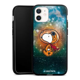 DeinDesign iPhone 12 mini Handy Silikon H&uuml;lle Case schwarz Handyh&uuml;lle Astronaut Snoopy Official Licensed Product