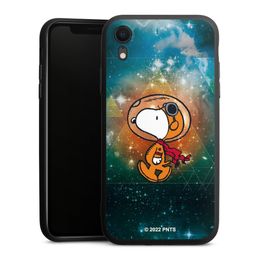 DeinDesign iPhone Xr Handy Premium Silikon H&uuml;lle Handyh&uuml;lle schwarz Case Official Licensed Product Snoopy Astronaut Silikon Premium Case
