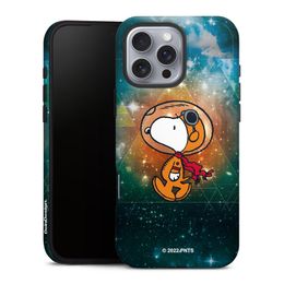 DeinDesign iPhone 16 Pro Max Handy Panzer Handyh&uuml;lle robuste Outdoor H&uuml;lle Schutzh&uuml;lle gl&auml;nzend Official Licensed Product Snoopy Astronaut Tough Case