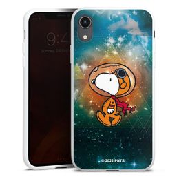 DeinDesign iPhone Xr Handy Silikon H&uuml;lle Case wei&szlig; Handyh&uuml;lle Official Licensed Product Snoopy Astronaut Silikon Case