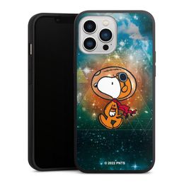 DeinDesign iPhone 13 Pro Max Handy Premium Silikon H&uuml;lle Handyh&uuml;lle schwarz Case Official Licensed Product Snoopy Astronaut Silikon Premium Case