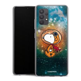 DeinDesign Galaxy A32 4G Handy Silikon H&uuml;lle Case transparent Handyh&uuml;lle Official Licensed Product Snoopy Astronaut Silikon Case