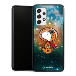 DeinDesign Galaxy A53 5G Handy Silikon H&uuml;lle Case schwarz Handyh&uuml;lle Official Licensed Product Astronaut Snoopy