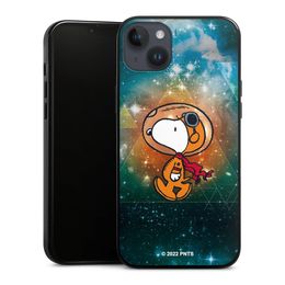 DeinDesign iPhone 14 Plus Handy Silikon H&uuml;lle Case schwarz Handyh&uuml;lle Official Licensed Product Snoopy Astronaut