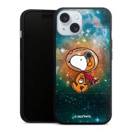 DeinDesign iPhone 15 Handy Premium Silikon H&uuml;lle Handyh&uuml;lle schwarz Case Official Licensed Product Snoopy Astronaut Silikon Premium Case