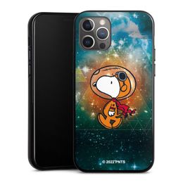 DeinDesign iPhone 12 Pro Handy Silikon H&uuml;lle Case schwarz Handyh&uuml;lle Astronaut Snoopy Official Licensed Product