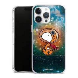 DeinDesign iPhone 14 Pro Max Handy Silikon H&uuml;lle Case transparent Handyh&uuml;lle Official Licensed Product Snoopy Astronaut Silikon Case