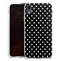 DeinDesign iPhone Xr Handy Silikon H&uuml;lle Case wei&szlig; Handyh&uuml;lle Retro Points Polka Dots Silikon Case