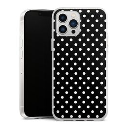 DeinDesign iPhone 13 Pro Max Handy Silikon H&uuml;lle Case transparent Handyh&uuml;lle Retro Points Polka Dots Silikon Case