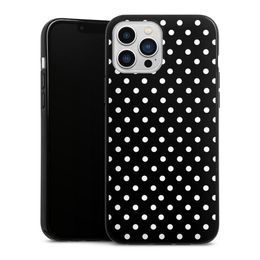 DeinDesign iPhone 13 Pro Max Handy Silikon H&uuml;lle Case schwarz Handyh&uuml;lle Retro Points Polka Dots