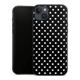 DeinDesign iPhone 14 Plus Handy Silikon H&uuml;lle Case schwarz Handyh&uuml;lle Retro Points Polka Dots