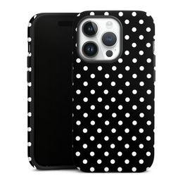 DeinDesign iPhone 14 Pro Handy Panzer Handyh&uuml;lle robuste Outdoor H&uuml;lle Schutzh&uuml;lle matt Retro Points Polka Dots Tough Case