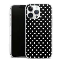 DeinDesign iPhone 14 Pro Max Handy Silikon H&uuml;lle Case transparent Handyh&uuml;lle Retro Points Polka Dots Silikon Case