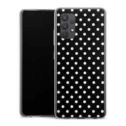DeinDesign Galaxy A32 4G Handy Silikon H&uuml;lle Case transparent Handyh&uuml;lle Retro Points Polka Dots Silikon Case