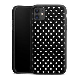 DeinDesign iPhone 11 Handy Premium Silikon H&uuml;lle Handyh&uuml;lle schwarz Case Retro Points Polka Dots Silikon Premium Case