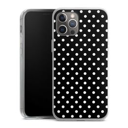 DeinDesign iPhone 12 Pro Max Handy Silikon H&uuml;lle Case transparent Handyh&uuml;lle Retro Points Polka Dots Silikon Case