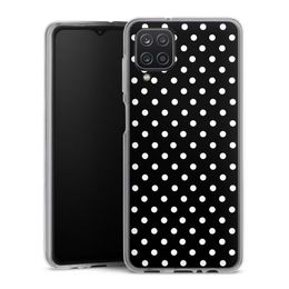 DeinDesign Galaxy A12 Handy Silikon H&uuml;lle Case transparent Handyh&uuml;lle Points Retro Polka Dots Silikon Case