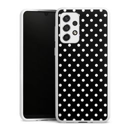 DeinDesign Galaxy A33 5G Handy Silikon H&uuml;lle Case wei&szlig; Handyh&uuml;lle Points Retro Polka Dots Silikon Case
