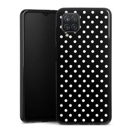 DeinDesign Galaxy A12 Handy Silikon H&uuml;lle Case schwarz Handyh&uuml;lle Points Retro Polka Dots