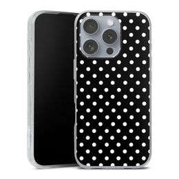 DeinDesign iPhone 16 Pro Handy Silikon H&uuml;lle Case transparent Handyh&uuml;lle Retro Points Polka Dots Silikon Case