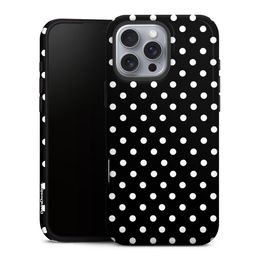 DeinDesign iPhone 16 Pro Max Handy Panzer Handyh&uuml;lle robuste Outdoor H&uuml;lle Schutzh&uuml;lle gl&auml;nzend Retro Points Polka Dots Tough Case