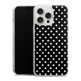 DeinDesign iPhone 15 Pro Max Handy Silikon H&uuml;lle Case transparent Handyh&uuml;lle Retro Points Polka Dots Silikon Case