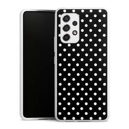 DeinDesign Galaxy A53 5G Handy Silikon H&uuml;lle Case wei&szlig; Handyh&uuml;lle Points Retro Polka Dots Silikon Case