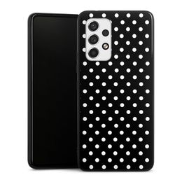 DeinDesign Galaxy A53 5G Handy Silikon H&uuml;lle Case schwarz Handyh&uuml;lle Points Retro Polka Dots