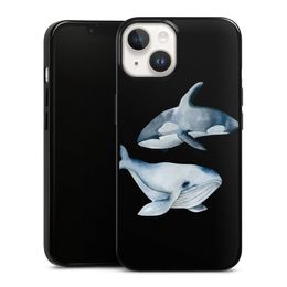 DeinDesign iPhone 14 Handy Silikon H&uuml;lle Case schwarz Handyh&uuml;lle Ocean Water Colour Wale